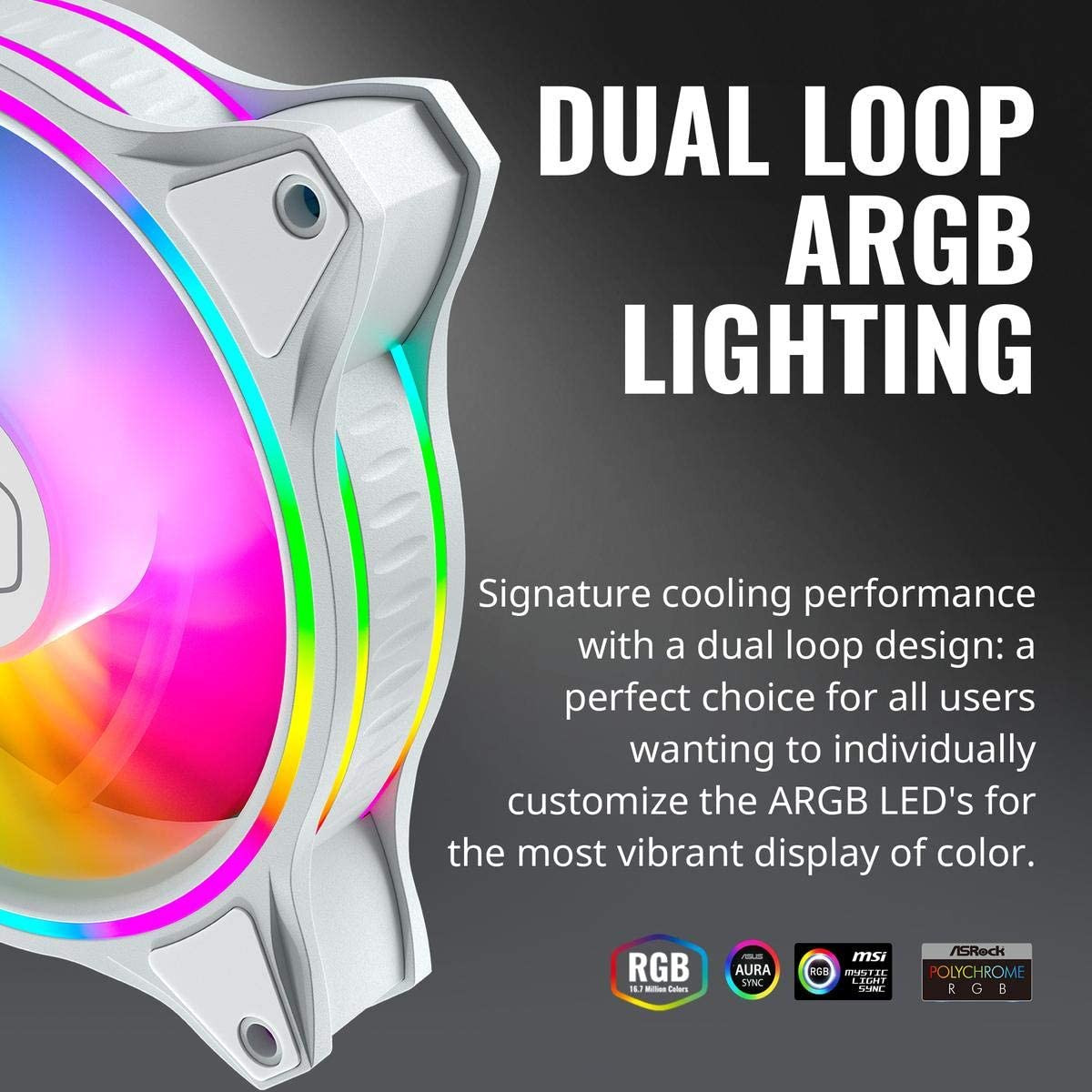 Cooler Master MF120 Halo White Edition ARGB 120mm Case Fan - SWEETLOOT