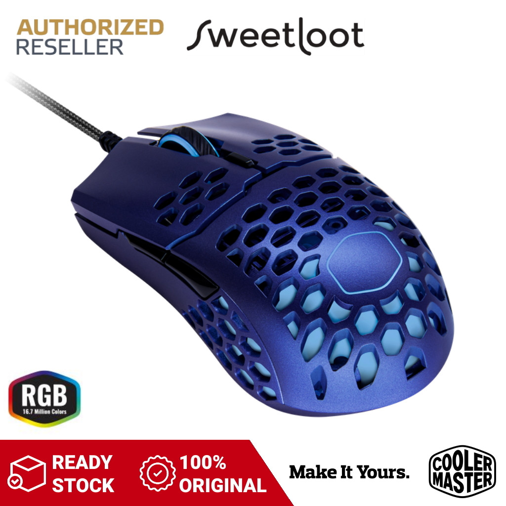 Cooler Master MM711 Blue Steel RGB Gaming Mouse with Lightweight ...