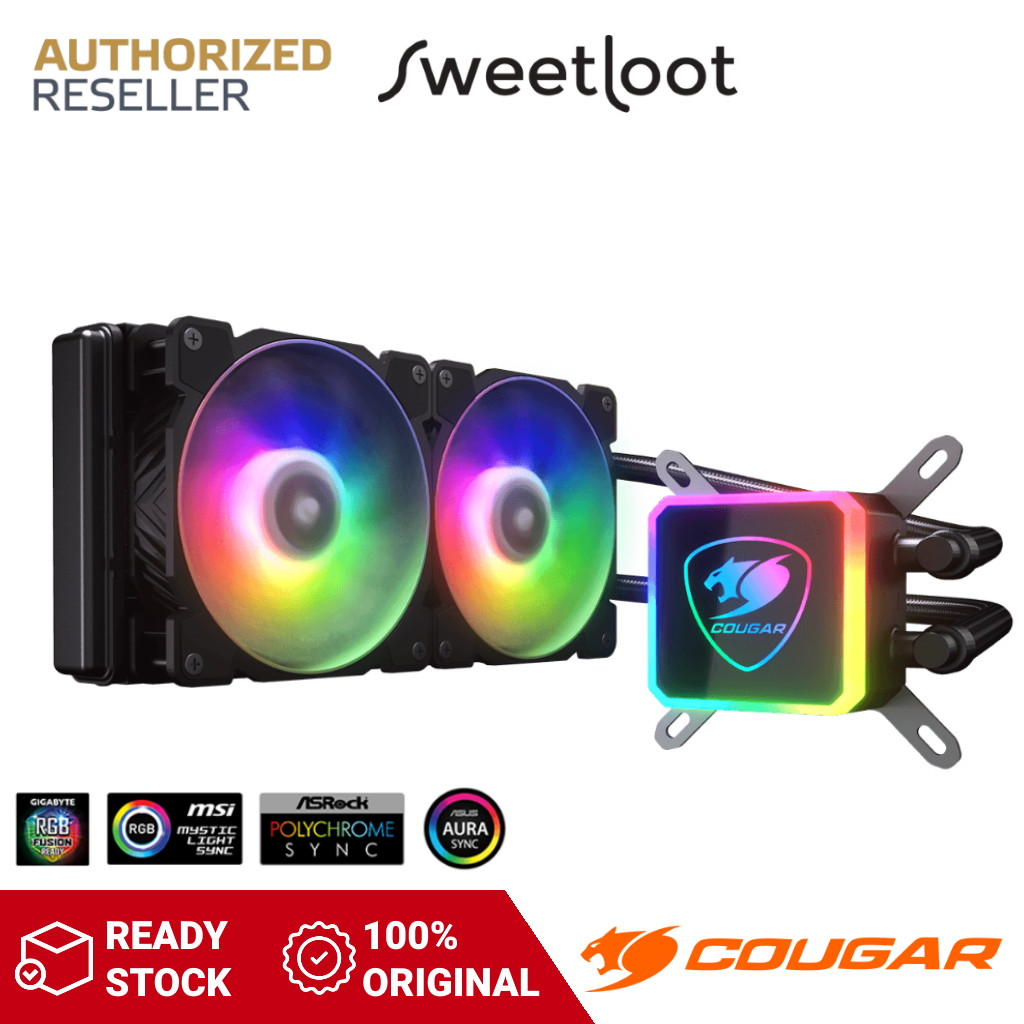 Cougar AQUA ARGB 240 AIO 240mm Liquid CPU Cooler with Addressable RGB ...