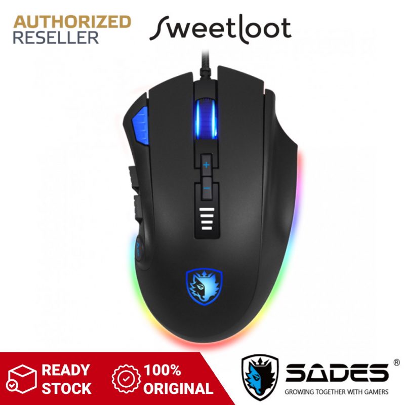 Sades Axe RGB 12 Programmable Buttons Gaming Mouse - SweetLoot PC