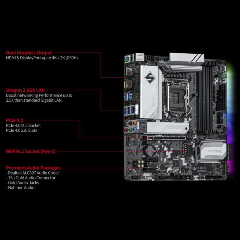 ASRock B560M Steel Legend Motherboard - SWEETLOOT