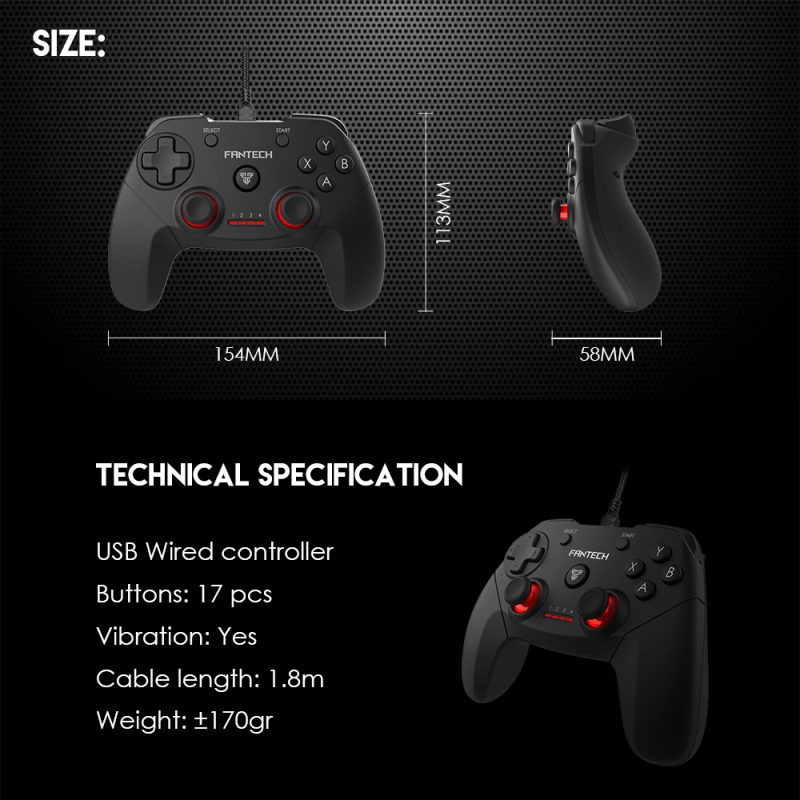 Fantech GP12 Revolver Wired Gaming Controller - SWEETLOOT