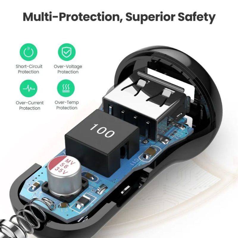 UGREEN Mini Dual USB 24W Car Charger - SweetLoot PC