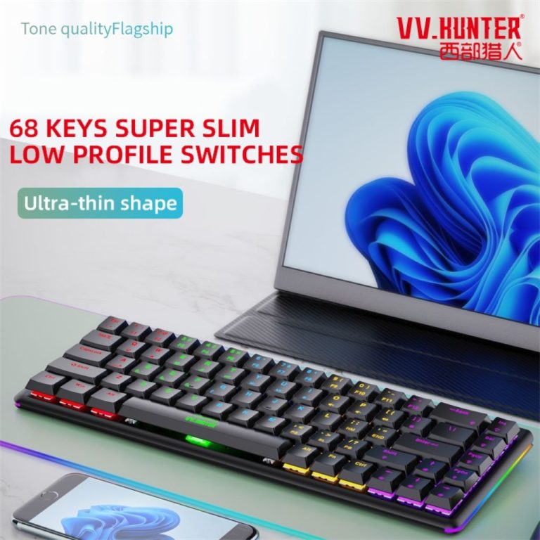 VV.Hunter V400 68-Key Low-Profile RGB Mechanical Gaming Keyboard ...