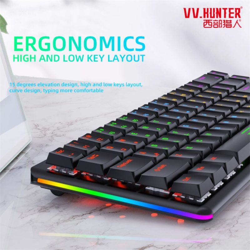 VV.Hunter V400 68-Key Low-Profile RGB Mechanical Gaming Keyboard ...