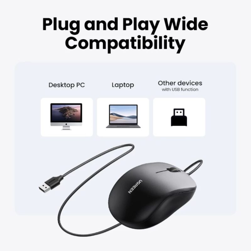 UGREEN USB Wired Optical Mouse - SweetLoot PC