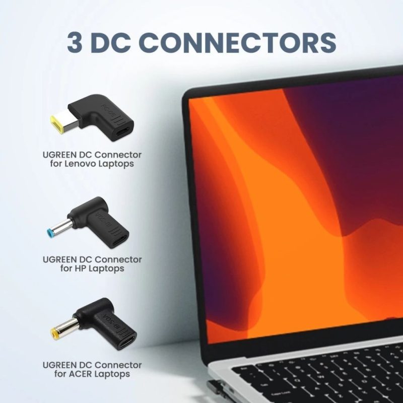 UGREEN 67W Universal Laptop USB-C Power Adapter with 3 DC Connectors ...