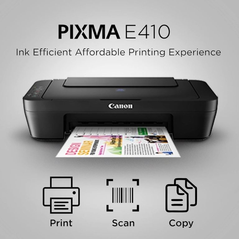 Canon PIXMA E410 Compact All-In-One Printer - SweetLoot PC
