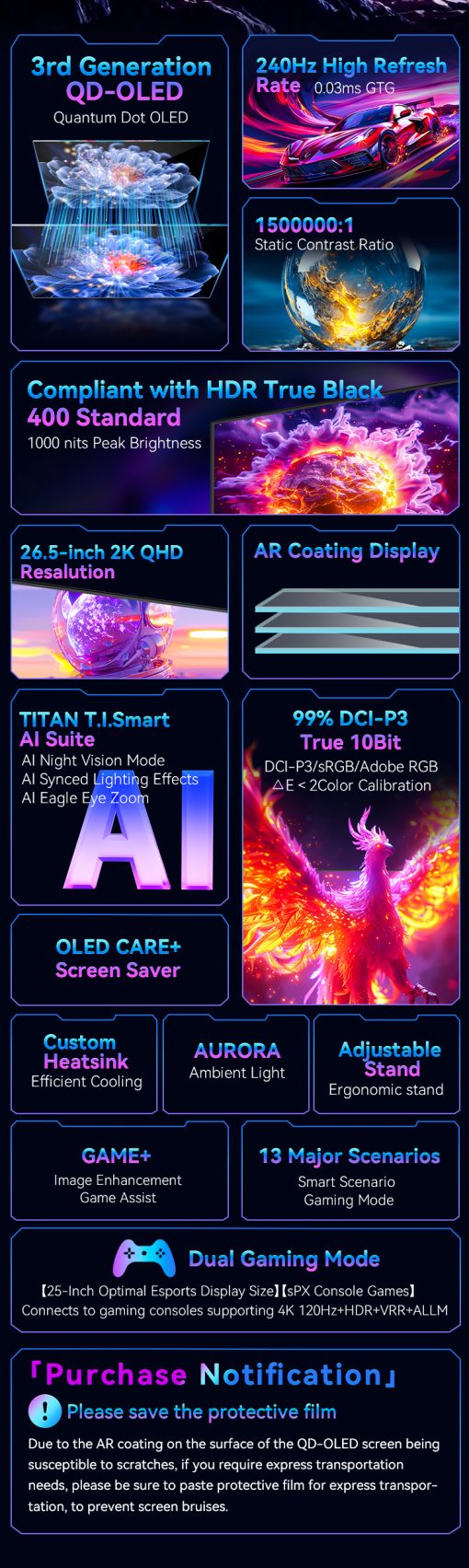 Titan Army G27P8 27″ 240Hz QHD QD-OLED Gaming Monitor - SweetLoot PC