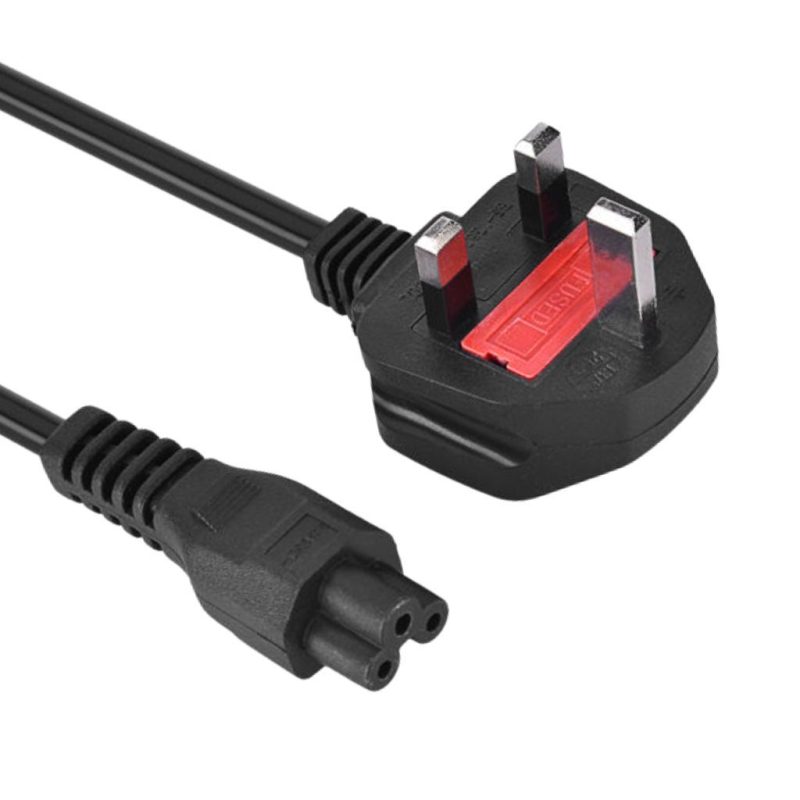GLINK UK Plug to 3 Prong IEC C5 Power Chord - 1.5M - SweetLoot PC