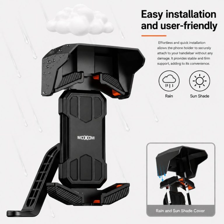 MOXOM MX-VS145 Rain and Sun Shade Cover Motorcycle Phone Holder ...