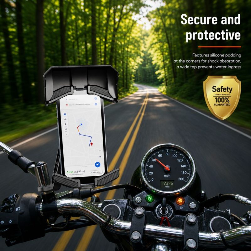 MOXOM MX-VS145 Rain and Sun Shade Cover Motorcycle Phone Holder ...