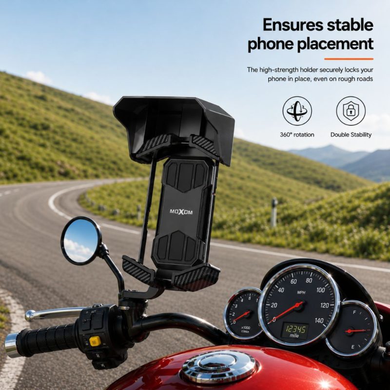 MOXOM MX-VS145 Rain and Sun Shade Cover Motorcycle Phone Holder ...